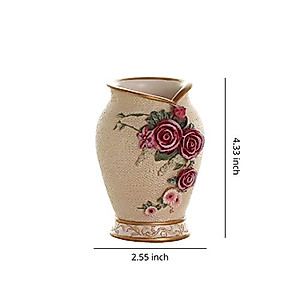 Glarcy Bathroom Accessories Set - Soap Dispenser, Tumbler/Toothbrush Holder, and Vanity Tray - Luxury Hand Painted Decor