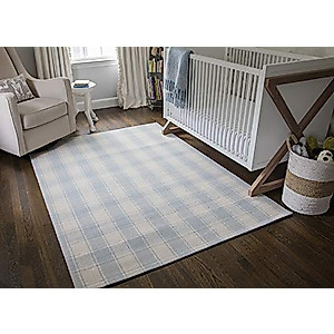 Erin Gates by Momeni Marlborough Charles Light Blue Hand Woven Wool Area Rug 8' X 10'