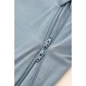 Unisex Baby Viscose from Bamboo Sleep Sack Sleeping Bag Infant Boys Girls Wearable Blankets, 0.5 TOG(Dusty Blue, 6-18M)