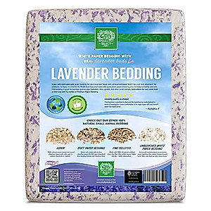 Small Pet Select- White Paper Bedding with Real Natural Lavender. Rabbits, Guinea Pigs, and Other Small Animals, 56L
