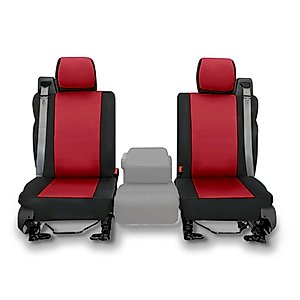 CarsCover Custom Fit 2004-2008 Ford F150 Pickup Truck Neoprene Car Front Seat Covers Red Rose & Black Sides Driver & Passenger Cover