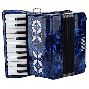 22 Key 8 Bass Accordian,Bright Color Piano Accordion Keyboard Instrument for Stage Performance