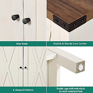 YITAHOME Shoe Cabinet with Doors, Farmhouse 5-Tier Shoe Storage Cabinet for Entryway, Large Capacity Wooden Shoes Rack Organizer for Entryway/Hallway/Closet, Beige