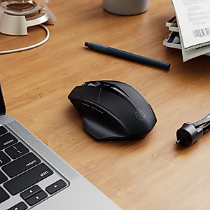 INPHIC Wireless Mouse Rechargeable, 700mAh, with USB Receiver, 6 Buttons, Ergonomic for Laptop, Computer, Mac, PC etc.