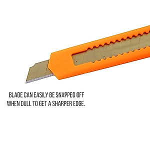 3 Neon Orange Utility Knife Box Cutters Heavy Duty Industrial Strength