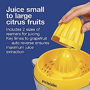 Proctor Silex Alex's Lemonade Stand Citrus Juicer Machine and Squeezer (66331), 34 Oz, Yellow