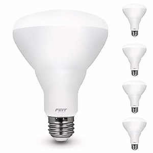 Feit Electric BR30 LED Light Bulb, 65W Equivalent, Dimmable, 650 Lumens, E26 Standard Base, 5000K Daylight, 90 CRI, Recessed Can Light Bulbs, 22 Year Lifetime, BR30DM/950CA/4, 4 Pack