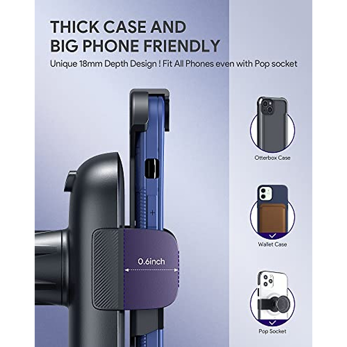 HHJ Phone Mount for Car [Super Stable & Easy] Upgraded Air Vent Clip Car Phone Holder Mount Fit for All Cell Phone with Thick Case Handsfree Car Mount for iPhone Automobile Cradles Universal