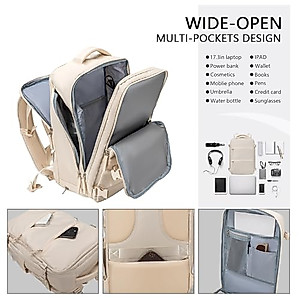 MOLNIA Large Travel Backpack for Women & Men with Shoe Compartment, Airline Approved Carry on Backpack 17.3" Laptop Backpack with USB Port Casual Daypack for Work, Business, College