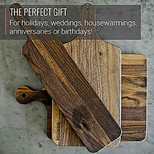 Made in USA Walnut Cutting Board by Virginia Boys Kitchens - Butcher Block made from Sustainable Hardwood (Handle - 8x17)