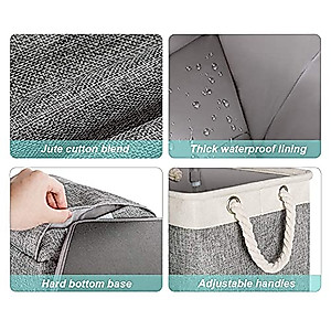 Laundry Basket of the Collapsible Linen,Laundry Hamper with Rope Handles Built-in Lining with Foldable Brackets Laundry Storage Baskets for Bathroom,Toys and Clothing Organization