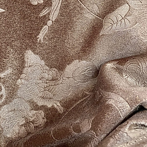 Anne Desert Taupe Embossed Floral Polyester Stretch Velvet Fabric for Bows, Headwraps, Top Knot, Scrunchies, Clothes, Costumes, Crafts