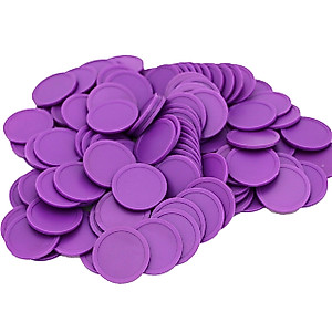 HAKITAROOM 35MM/1.37-inch Box of 120 Counting Coins for Poker Chips and Game Coins (Purple, 35MM/1.37-inch)