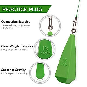 THKFISH Fishing Practice Plugs Practice Plugs Weight Casting Plug Fishing Practice for Kids Improving Casting Skill, 7 Sizes