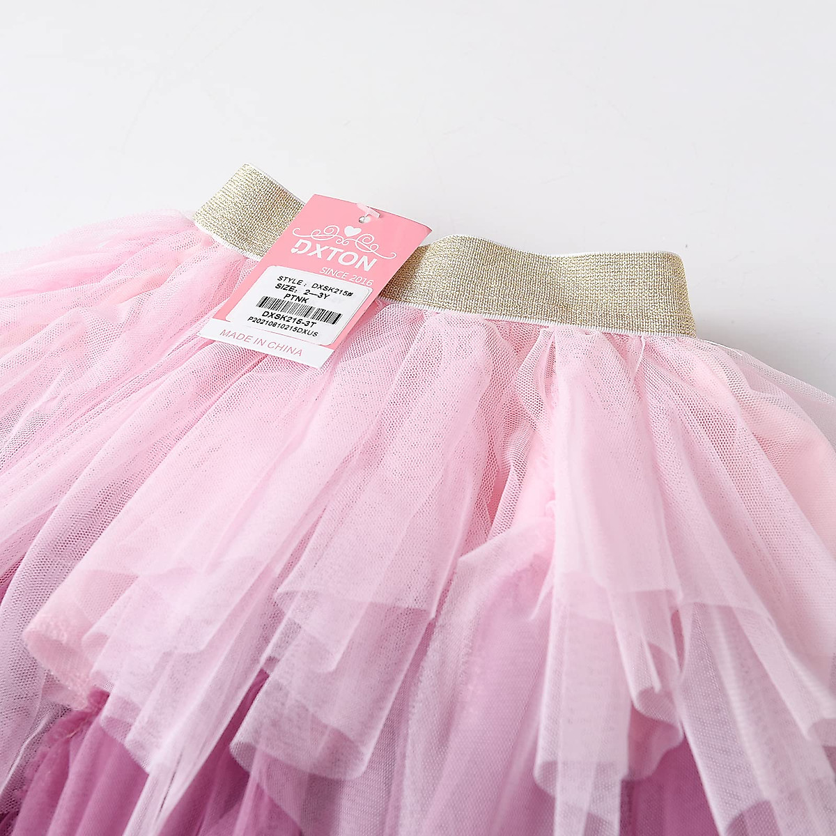 DXTON Kids Baby Girls Tutu Toddler Rainbow Flower Tulle Skirt SK215 3T