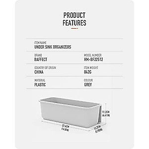 Baffect Under Sink Organizers and Storage, 2 Pack Pull Out Under Bathroom and Kitchen Cabinet Storage Drawer Organizer, Multi Purpose Sink Organizing Caddy up to 11lbs (Gray)