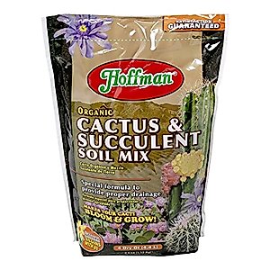 Hoffman 10404 Organic Cactus and Succulent Soil Mix, 4 Quarts, Brown/A