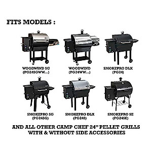 Patio King Grill Cover Replacement for Camp Chef Woodwind, SmokePro, All 24-Inch Pellet Grills - Upgraded Heavy Duty, Ultra-Durable, All-Weather Pellet Grill Cover - Charcoal Gray