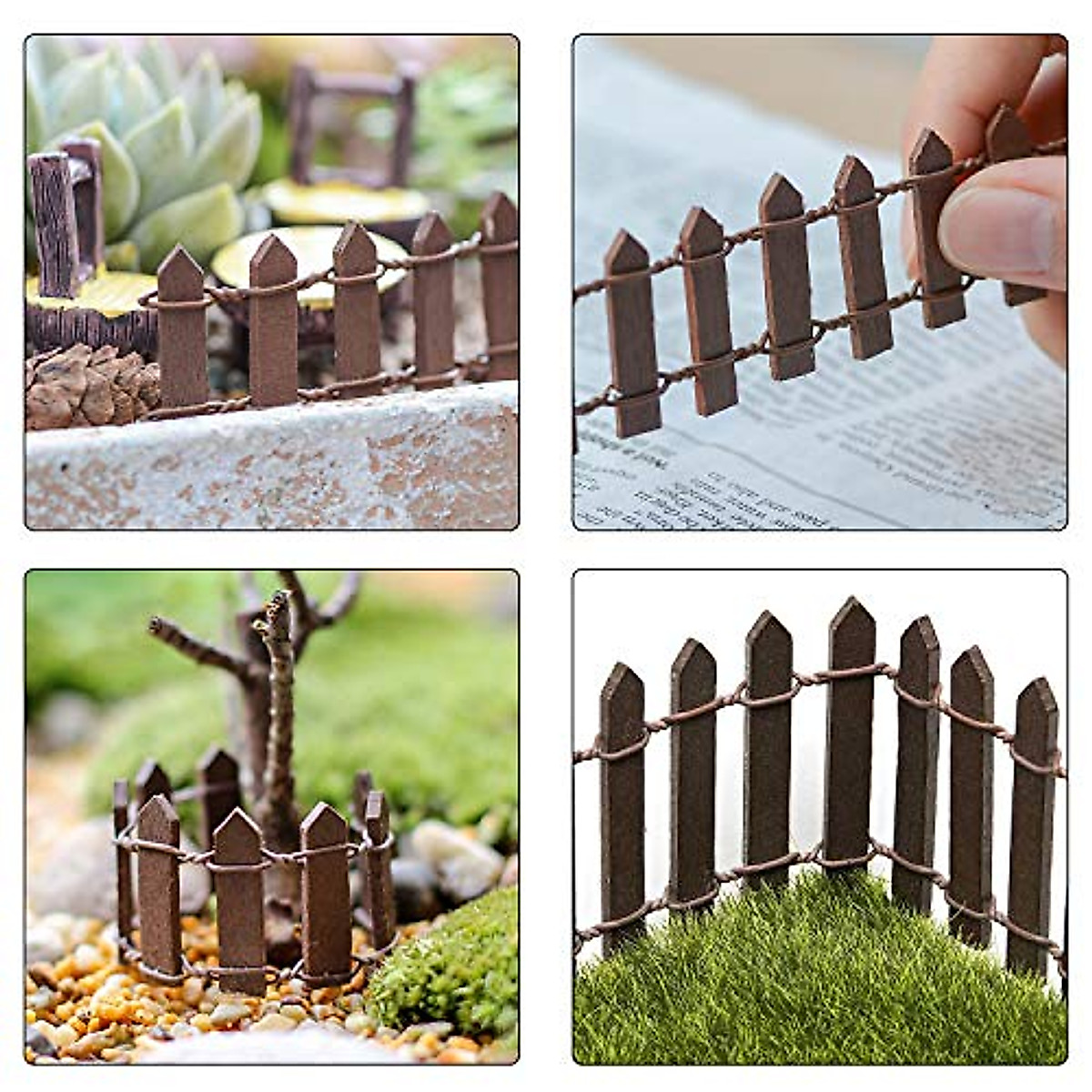 Tonsiki 40 Inch Length Miniature Fairy Garden Ornament Fence