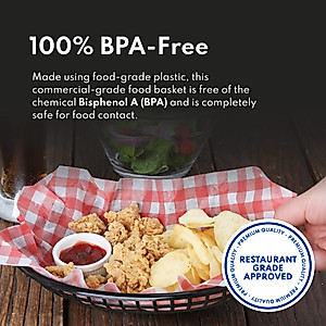 New Star Foodservice 44164 Fast Food Baskets, 9 1/4-Inch x 6-Inch Oval, Set of 12, Red