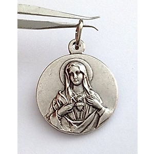 THE SACRED HEART OF MARY (IMMACULATE HEART OF MARY) - THE PATRON SAINTS MEDALS - 100% MADE IN ITALY (ROUND SHAPE)