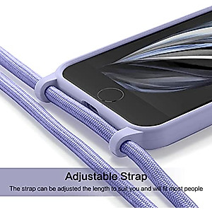 xiusiteli Compatible with iPhone se3 iPhone8 iPhone7 iPhonese2 Case with Adjustable Crossbody Lanyard Strap Anti-Yellow Anti-Drop TPU Protective Phone Cover for iPhone12 iPhone12Pro Case