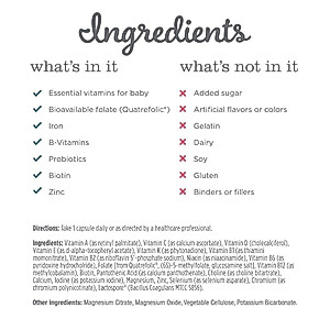 Mommy's Bliss Prenatal Multivitamin with Iron and Folic Acid: Supports Baby Development & Mom Immunity & Energy Levels* with Iron, Zinc, B Vitamins,Probiotics, Vegan, Gluten Free (45 Serving)Pack of 1