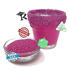 Snowy River Pink Cocktail Rimmer - Naturally Colored Pink Cocktail Sugar, Beverage Rimmer, Margaritas, Kosher (3oz Pink)