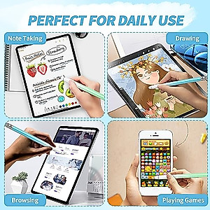 Universal Stylus Pens for Touch Screens (2 Pcs), High Sensitivity Fiber Tips, Compatible with Apple/iPhone/iPad/iOS/Android/Samsung Tablets and All Capacitive Touch Screens (Green+Blue)