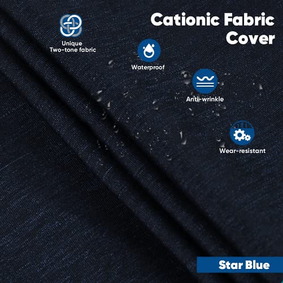 Millsilo Non Slip Bench Cushion for Indoor Outdoor Furniture, Water Resistant Durable Thicken Window Seat Cushions for Storage Bench, Long Bench Pads for Mudroom, 36x14x4 inch, Star Blue