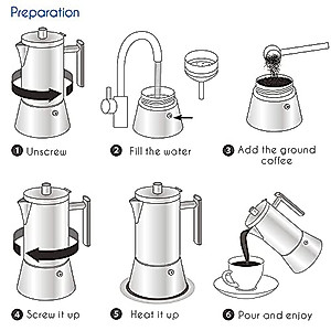 Easyworkz Pedro Stovetop Espresso Maker 4Cup 200ml Stainless Steel Italian Coffee Machine Maker Moka Pot Induction Espresso Pot