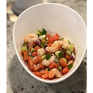 Yesland 2 Pack Porcelain Angled Serving Bowls - 26 Oz White Salad Bowls - Ceramic Pasta Bowls for Cereal, Soup, Salad, Rice, Prep