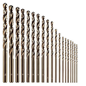 NewShark M35 HSS,5% Cobalt Metric Drill Bits Set (1mm-10mm/19pcs), Jobber Length Twist Drill Bit Set for Hard Metal, Stainless Steel, with Storage Case (Metric)