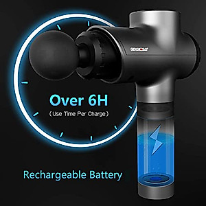 CINCOM Massage Gun, Deep Tissue Percussion Massage Gun Super Quiet Portable Body Muscle Massager for Neck and Back Pain Relief, Soreness and Stiffness - 6 Sports Drill Heads and Carrying Case