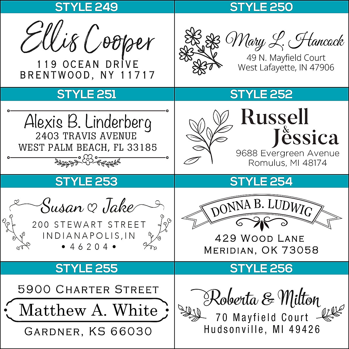 Customized Return Address Stamp - Choose from Many Styles and 15 Ink Colors - Personalized Self Inking Stamp