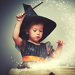 Elcoho 10 Pack Halloween Costume Witch Hat Halloween Costume Accessory for Holiday Halloween Party, Black