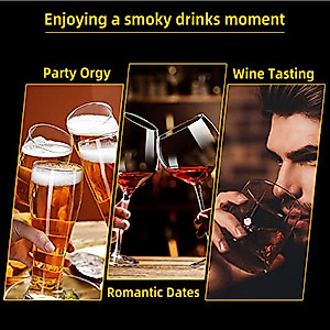 Cocktail Smoker Kit with Torch, 4 Kinds of Wood Chips for Drink Smoker Infuser Kit, Bourbon/Whiskey Smoker Accessories, Old Fashioned Smoker Kit as Ideal Gifts for Men, Dad, Husband