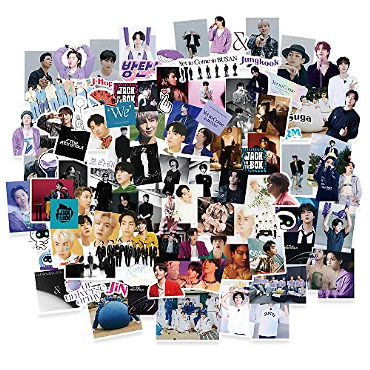 MeiYiYou 310PCS Bangtan Boys Photocards Set,110PCS Bangtan Boys Lomo Cards+200PCS Bangtan Boys Stickers Perfect for Decoration and Collection(Blue)