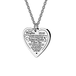 VIMIEW Father to Daughter Necklace Inspirational Mother's Day Gifts Love from Dad Heart necklace - Some times it's hard to find words to tell you how much you mean to me.