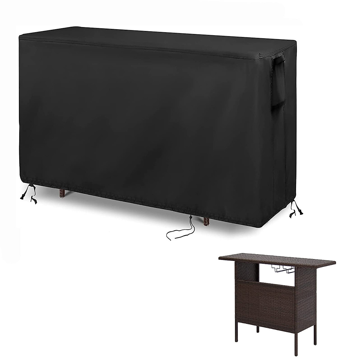 Kingling Outdoor Table Cover for Outdoor Bar Table, 55 Inch Waterproof Patio Bar Table Cover Outdoor Bar Prep Table Cover - 55''L x 19''W x 36''H