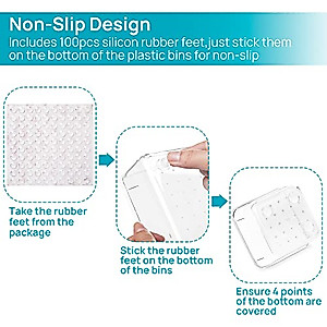 Vtopmart 37 PCS Clear Plastic Drawer Organizers Set, 4-Size Versatile Bathroom and Vanity Drawer Organizer Trays, Storage Bins for Makeup, Jewelries, Kitchen Utensils and Office