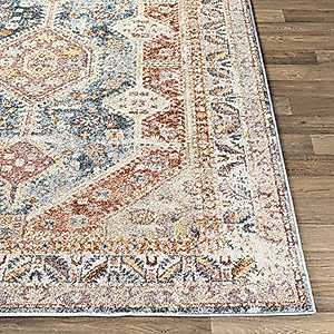 Artistic Weavers Brogan Vintage Rustic Area Rug,7'10" x 10'3",Blue/Rust