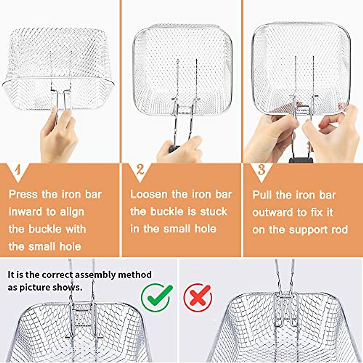 Deep Fryer CUSIMAX Electric Deep Fryer with Basket and Drip Hook, 2.5L/2.6QT Oil Capacity Fish Fryer with Temperature Control, Removable Lid, View Window, Stainless Steel Oil Fryer, 1200W