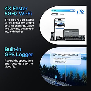 VIOFO 4K HDR Dash Cam Front Interior and Rear, STARVIS 2 IMX678 Sensor, HDR Night Vision, Ultra HD 4K + 1080P+ 1080P Triple Car Dash Camera, 5GHz WiFi GPS, 24H Parking Mode, A139 Pro 3CH