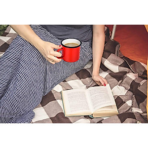 TeamFar Tea Coffee Mug Set of 4, Enamel Drinking Mugs Cups for Home Use/Office/Party or Camping, Bright Colors and Classic Look - 12 ounce