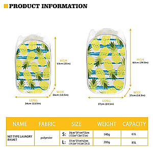 GOSTONG Cute Sloth Laundry Storage Foldable Popup Cloth Hamper with Side Pocket for Bathroom Dormitory Travel