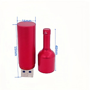 EcooDisk 128GB USB 3.0 Flash Drive Wine Bottle Shaped Zip Drive Cute Memory Stick High Speed Thumb Drive Cool USB Sticks Date Storage Fun Jump Drive Metal Pen Drive