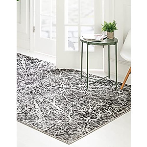 Unique Loom Sofia Collection Area Rug - Grace (5' 1" x 8', Dark Gray/ Gray)