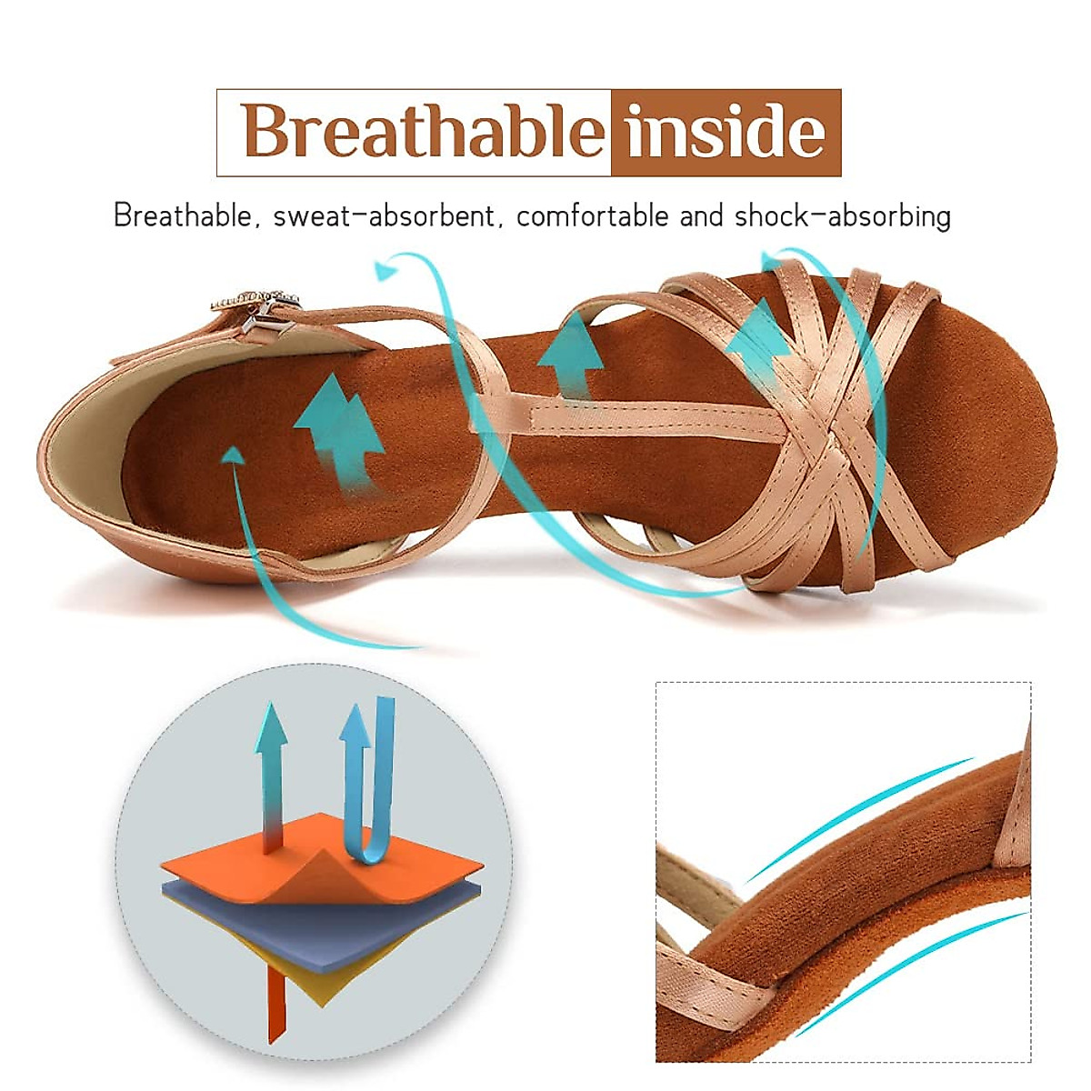 JUODVMP Women Latin Dance Shoes Pink Satin Ballroom Performance Salsa Tango Practice Dance Shoes 3inch High Heel Model WX217,8.5 US