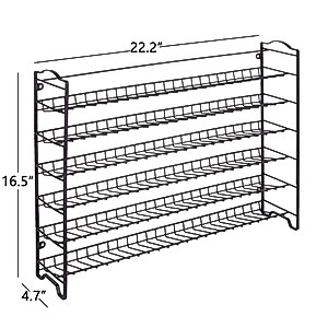 SWOMMOLY Spice Rack Organizer with 72 Empty Square Spice Jars, 340 Spice Labels with Chalk Marker and Funnel Complete Set,for Countertop,Cabinet or Wall Mount, Black
